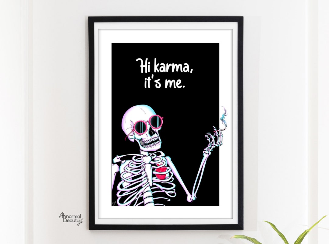 Colorful Skeleton Poster Hi Karma, Artprint Skeleton, Poster With ...