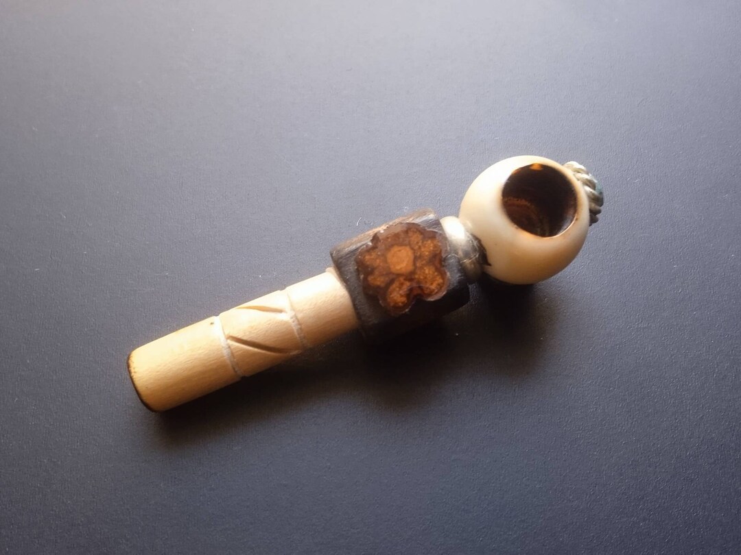 Tribal Smoking Pipe- Ayahuasca Vine- Chrysocolla Stone- Smoker- Organic ...