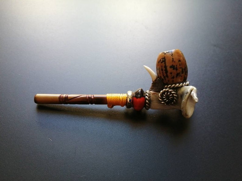 Ceremonial Alligator Tooth Smoking Pipe Fish Bone - Etsy