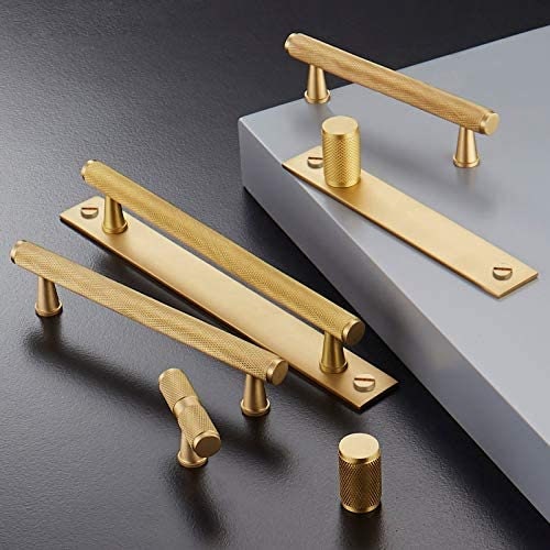 Knurled Solid Brass Cabinet Handles Modern Door Pulls - Etsy