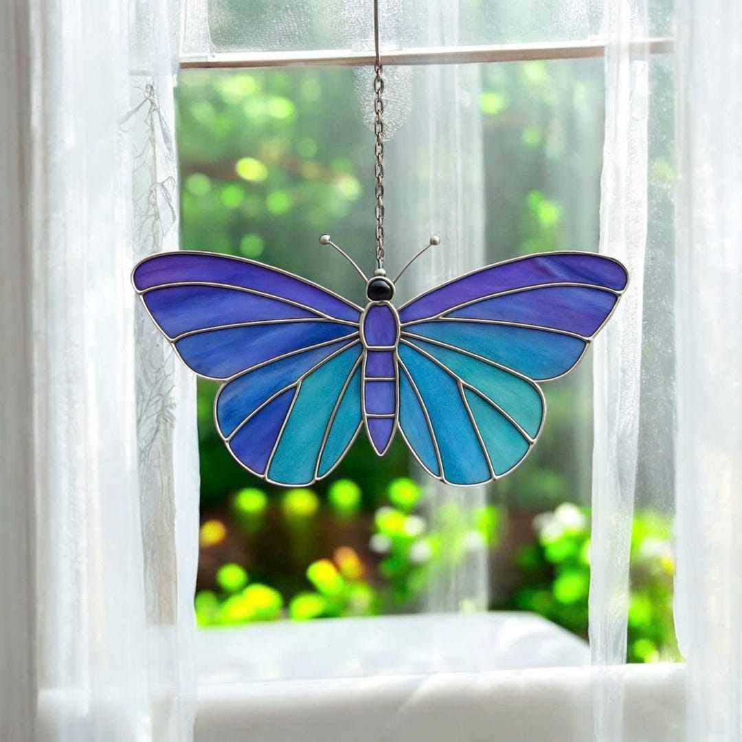 Handmade Stained Glass Butterfly Suncatcher, Window Hanging - Etsy
