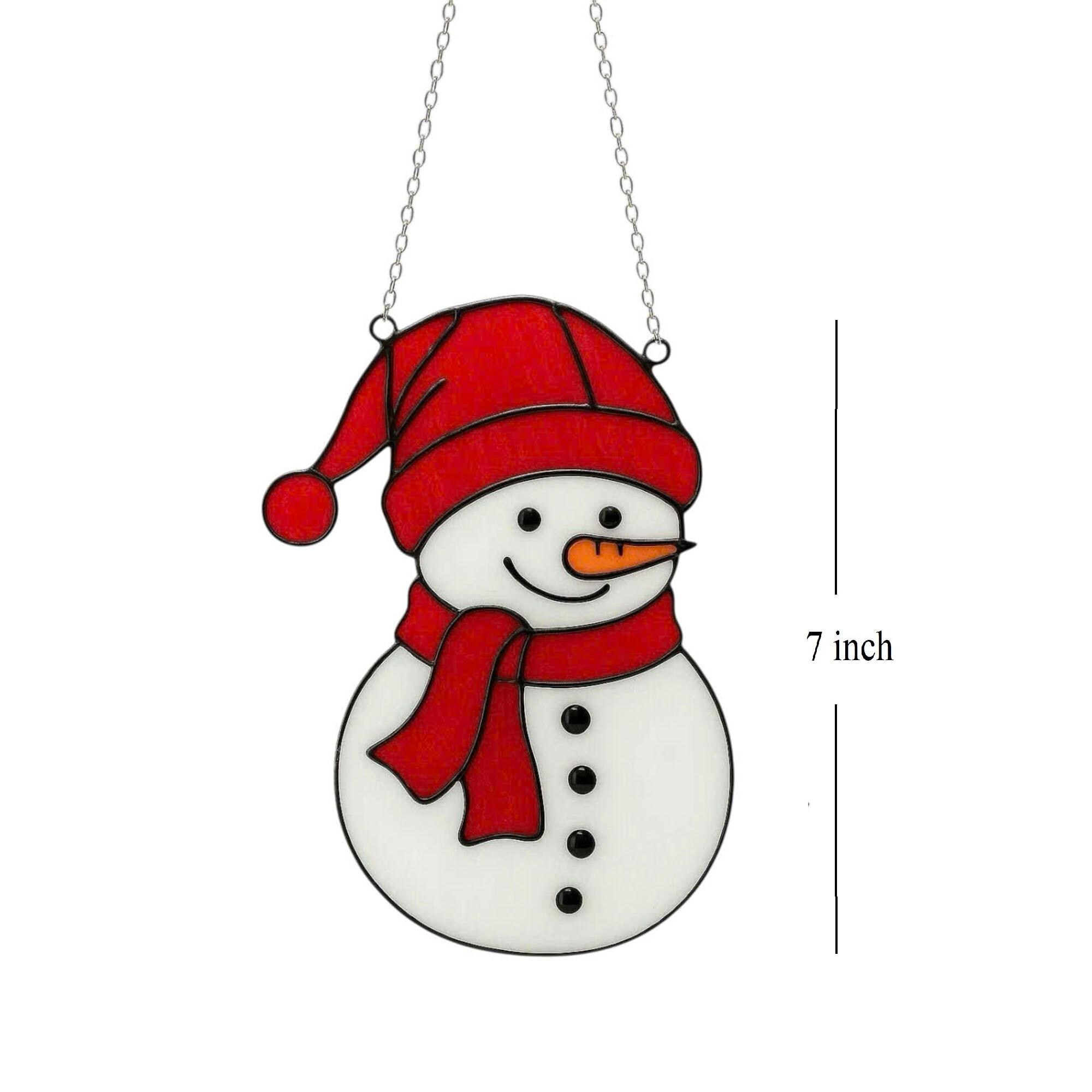 Handmade Stained Glass Snowman Suncatcher, Christmas Ornament - Etsy