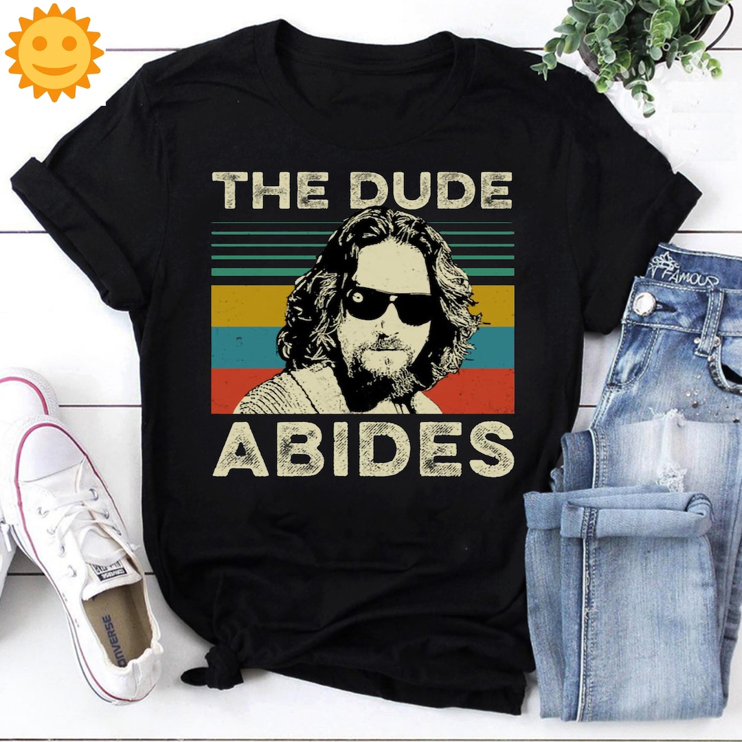 The Dude Abides Vintage T-shirt, Big Lebowski Shirt, the Dude Shirt, 90s Movie Shirt, Comedy ...