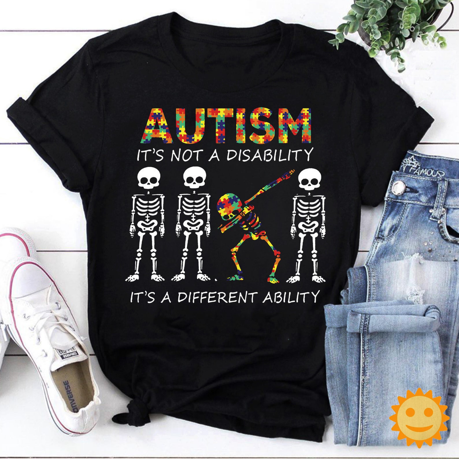 Skeleton Autism It's Not A Disability It's A Different Ability Vintage ...