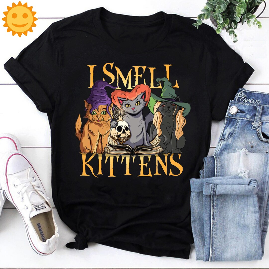Halloween Witch Cats I Smell Kittens Vintage T-shirt, Cat Shirt, Cat ...
