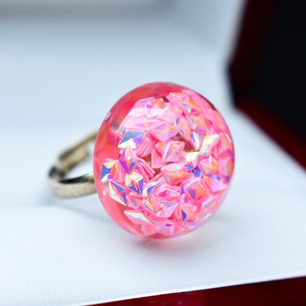 Hot Pink Ring - Etsy