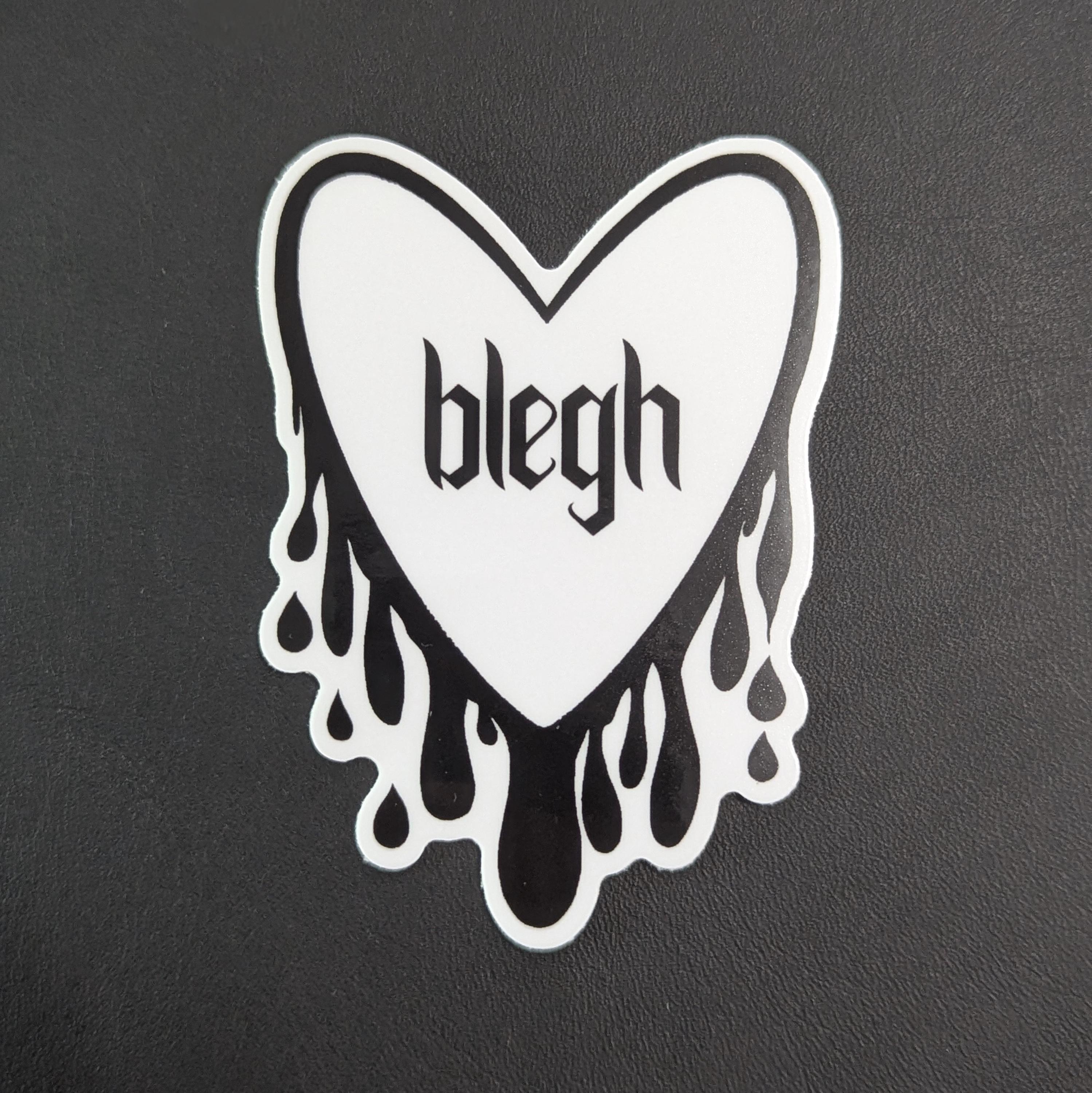 BLEGH Sticker | Alt Heart | Screamo Sticker | Rock Band Scream | Goth ...