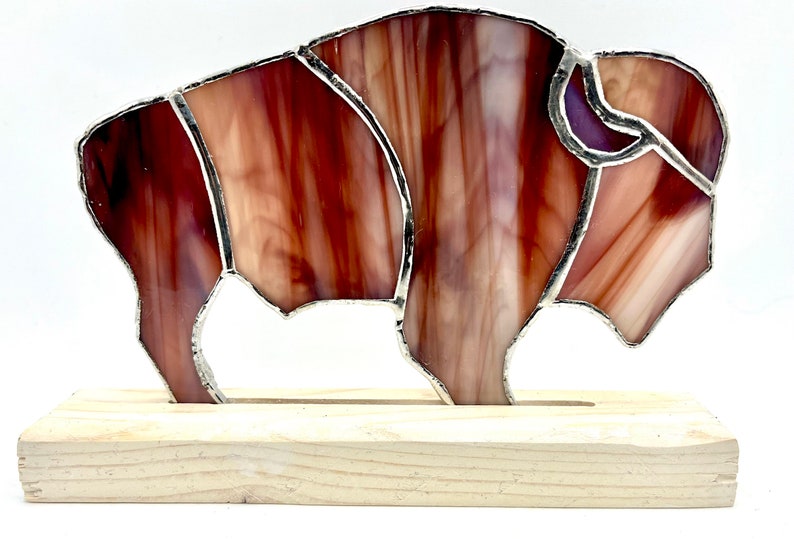 Custom Stained Glass Bison - Etsy