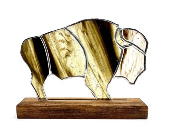 Custom Stained Glass Bison - Etsy