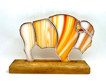 Custom Stained Glass Bison - Etsy