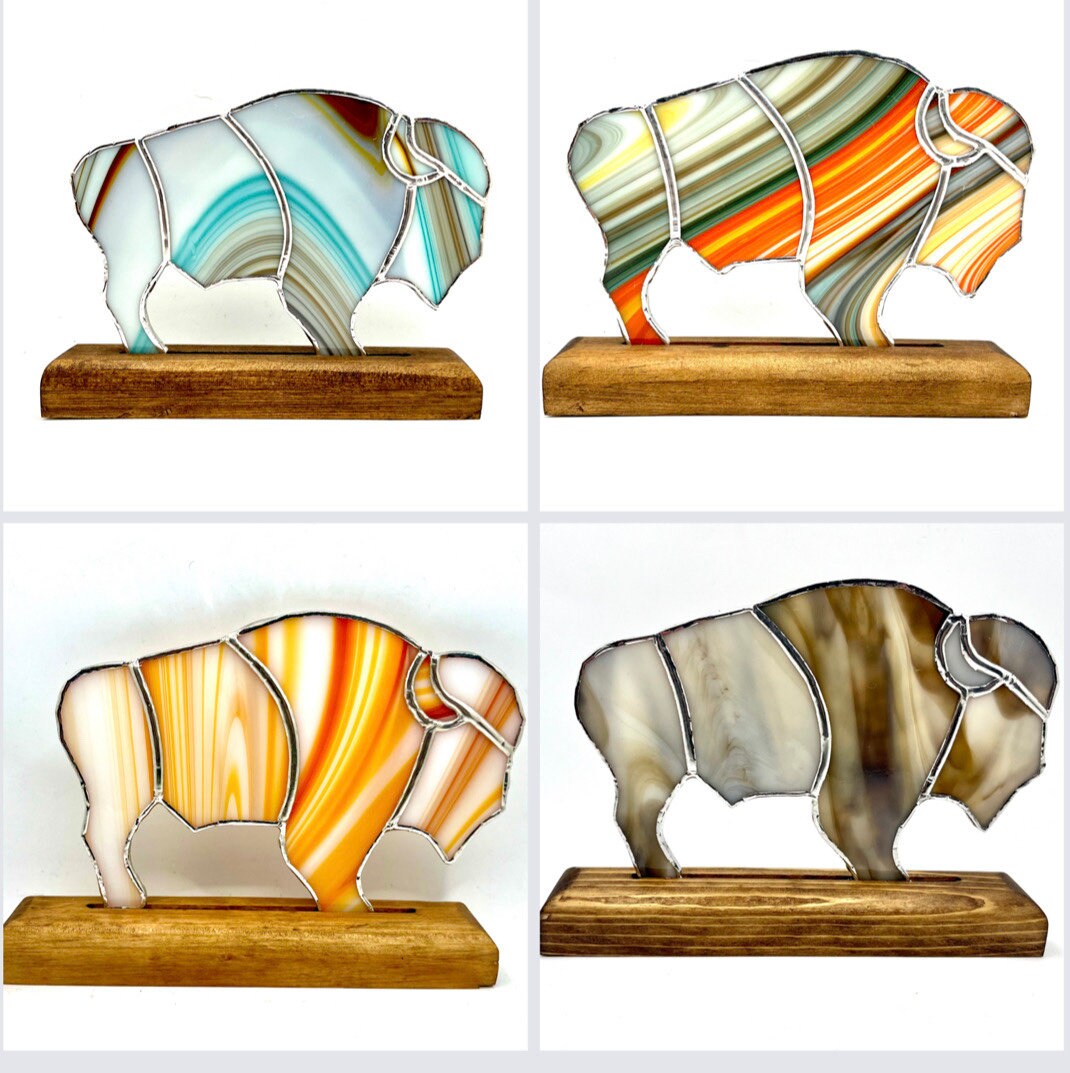 Custom Stained Glass Bison - Etsy