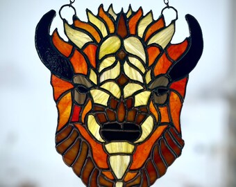 Custom Stained Glass Bison - Etsy