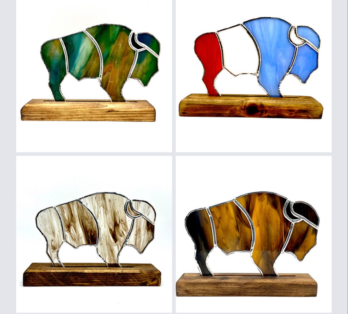 Custom Stained Glass Bison - Etsy