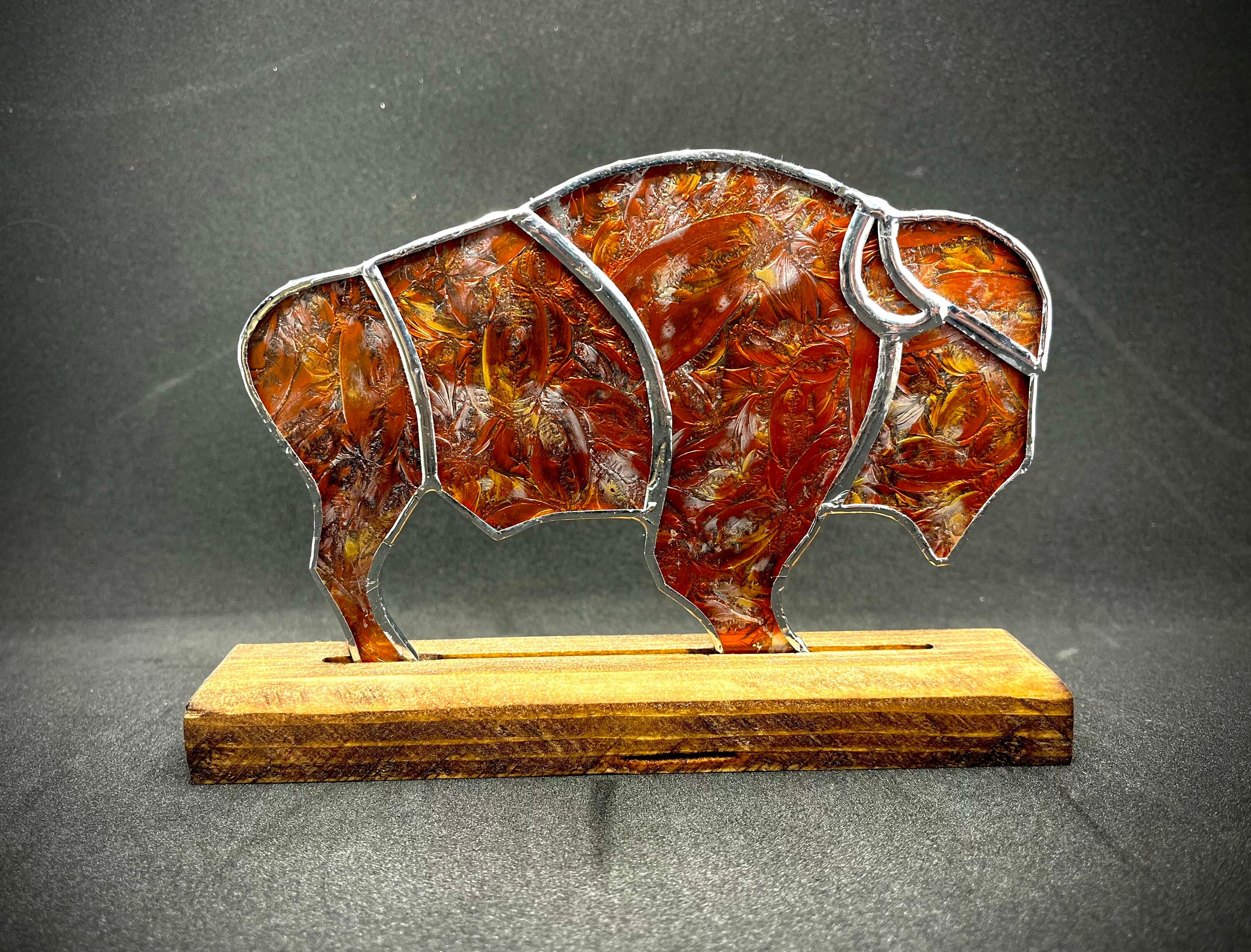 Custom Stained Glass Bison - Etsy
