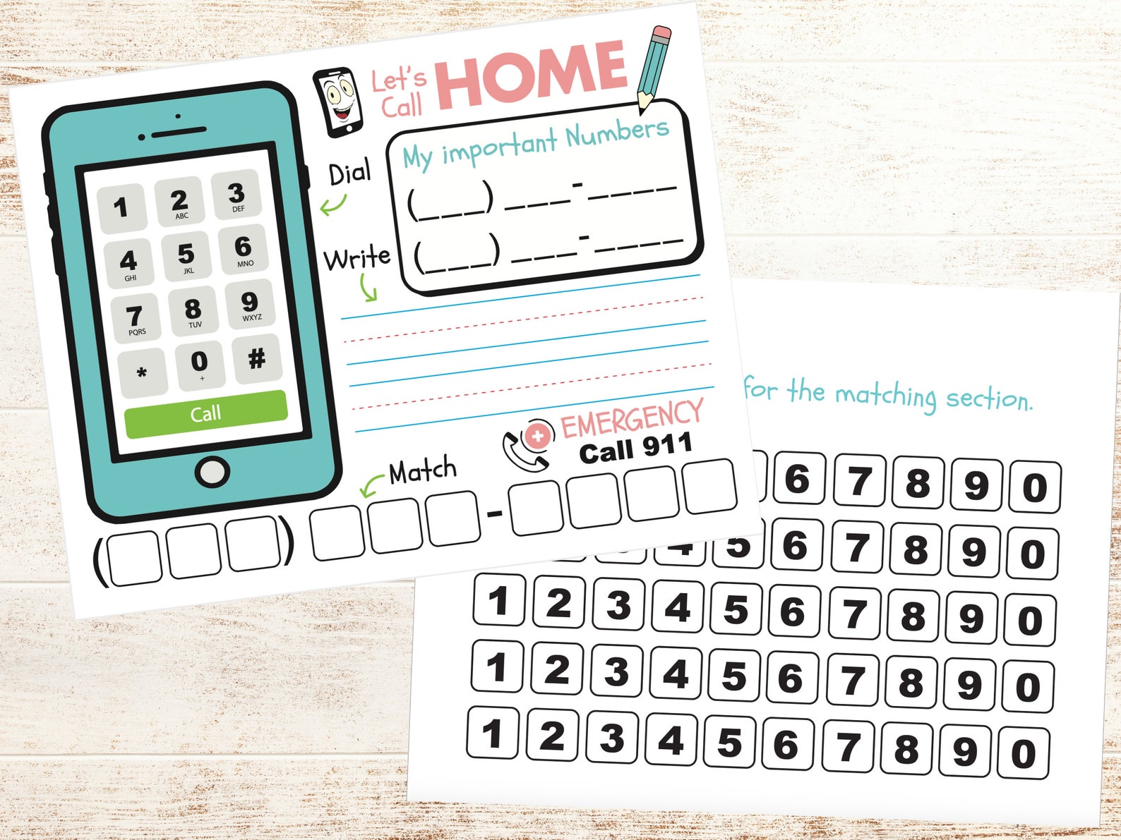 I Know My Phone Number Worksheet - Etsy