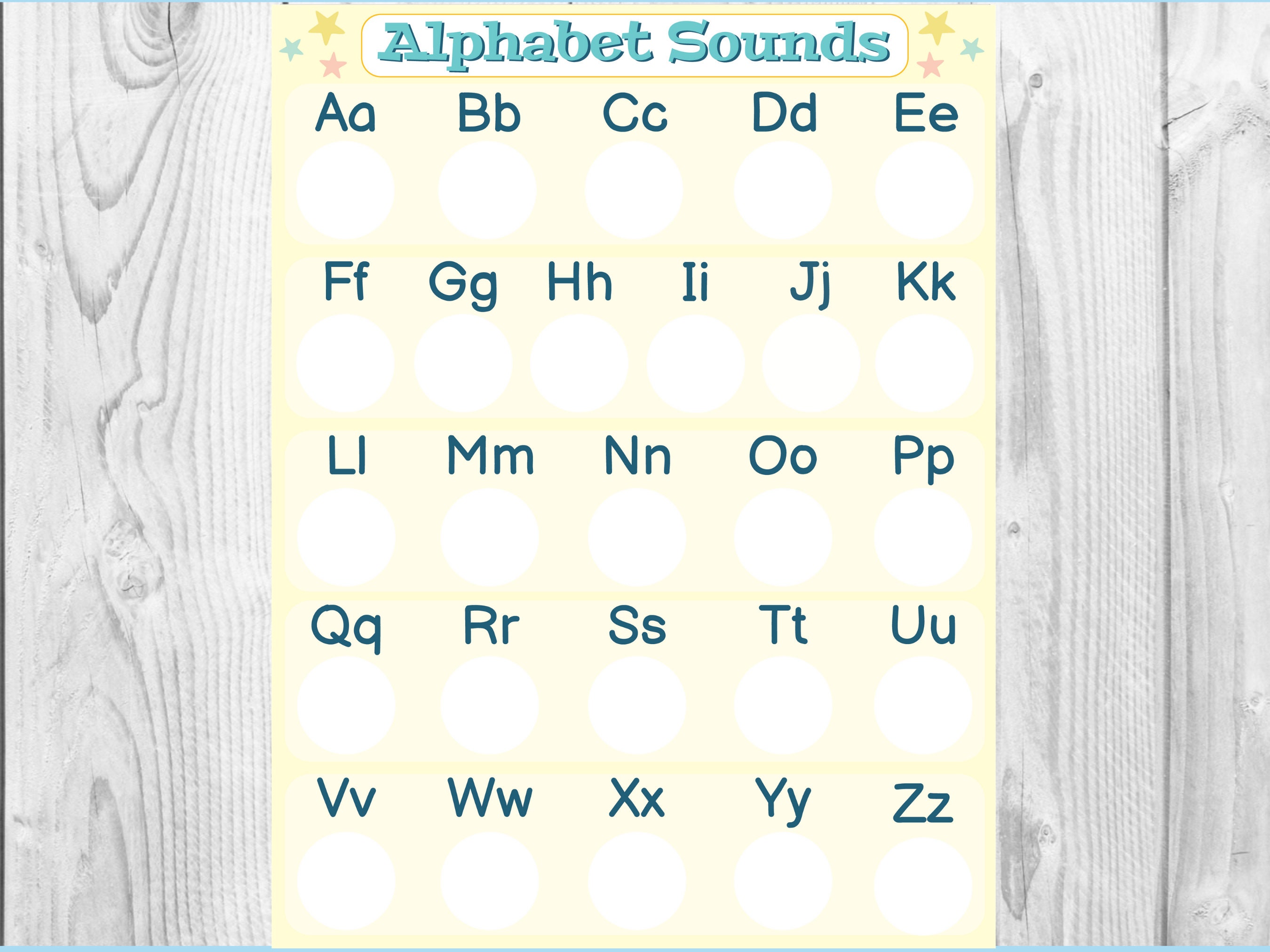 Alphabet Chart Beginning Sounds - Etsy Ireland