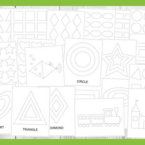 Tracing Shapes, Preschool Basic Shapes Tracing - Etsy
