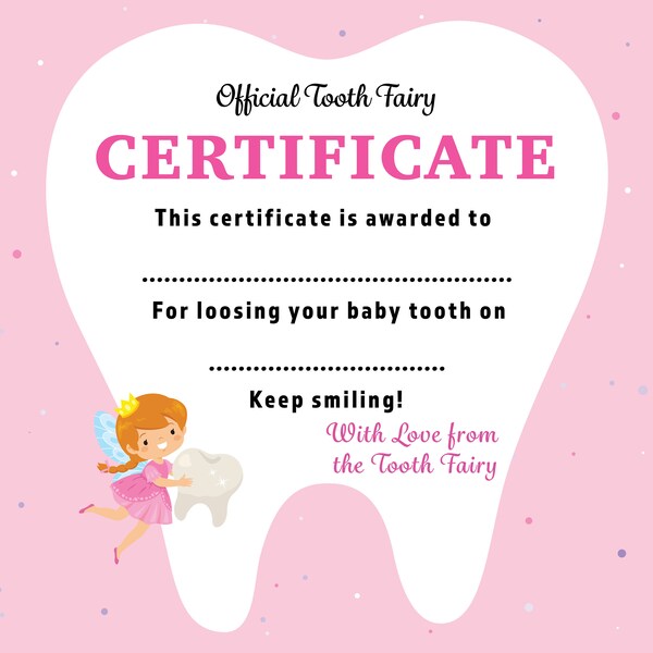 Lost Tooth at School Certificate - Etsy