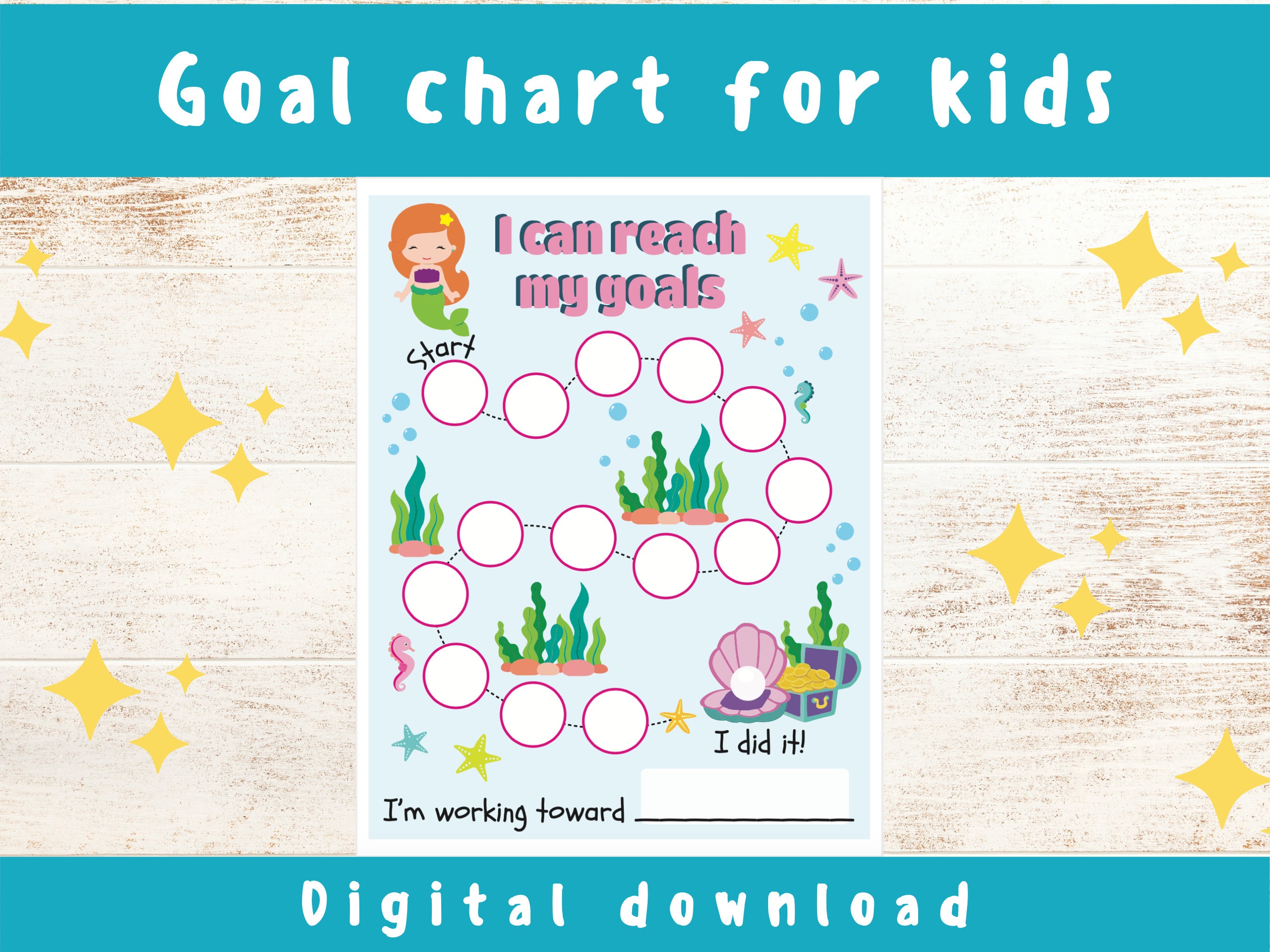 Goal Chart for Kids Printable Reward Chart for Kids | Etsy