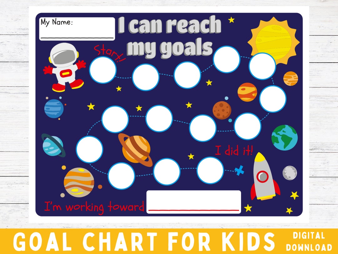 Goal Chart for Kids Space Goal Chart Printable Goal Chart for Kids ...
