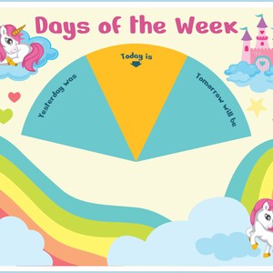 Preschool Calendar Printable Unicorn Calendar - Etsy