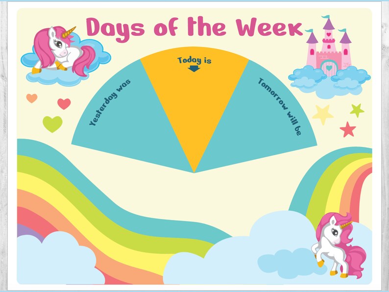 Preschool Calendar Printable Unicorn Calendar - Etsy