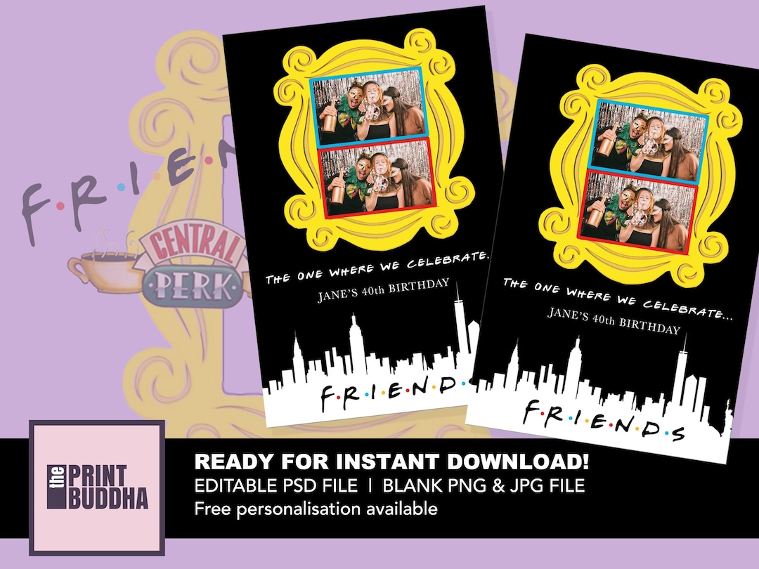 FRIENDS TV SHOW Photo Booth Template | 4x6 Friends Photo Booth Template ...