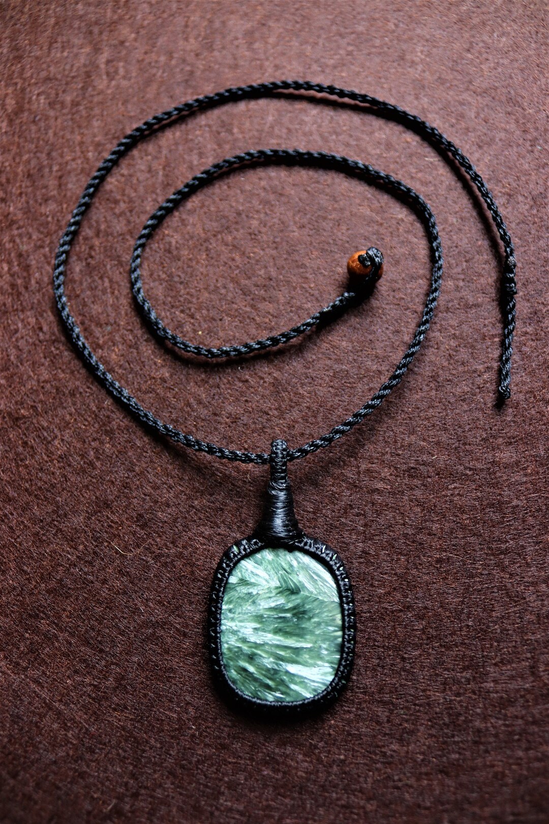 Serafinite, Klinochlor, Macramé, Russia, Siberia, Jewelry, Necklace ...