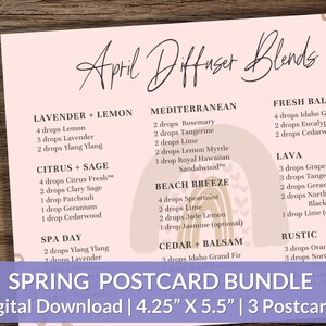 Spring Diffuser Recipe Postcard Bundle | Young Living | 3 Month Bundle (march, April, May) | 4. ...