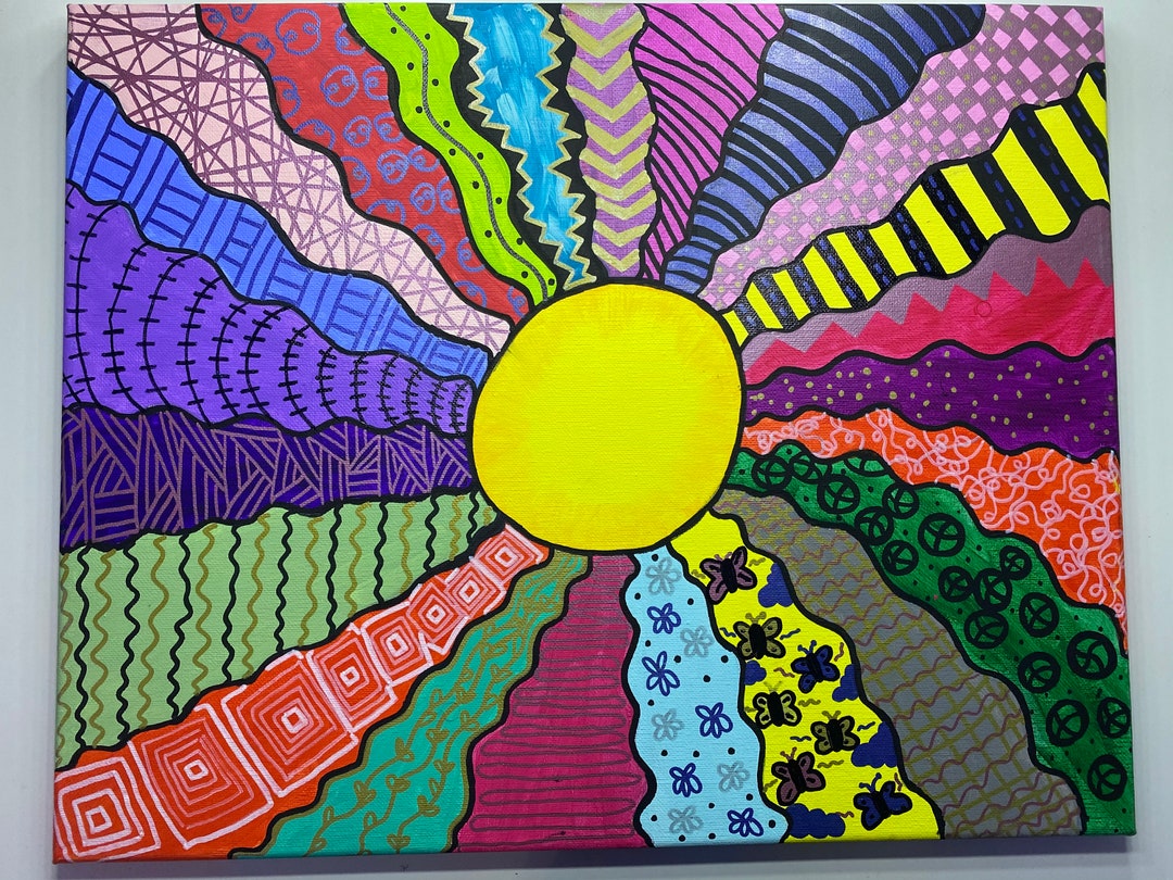 Rainbow Pattern Painting - Etsy