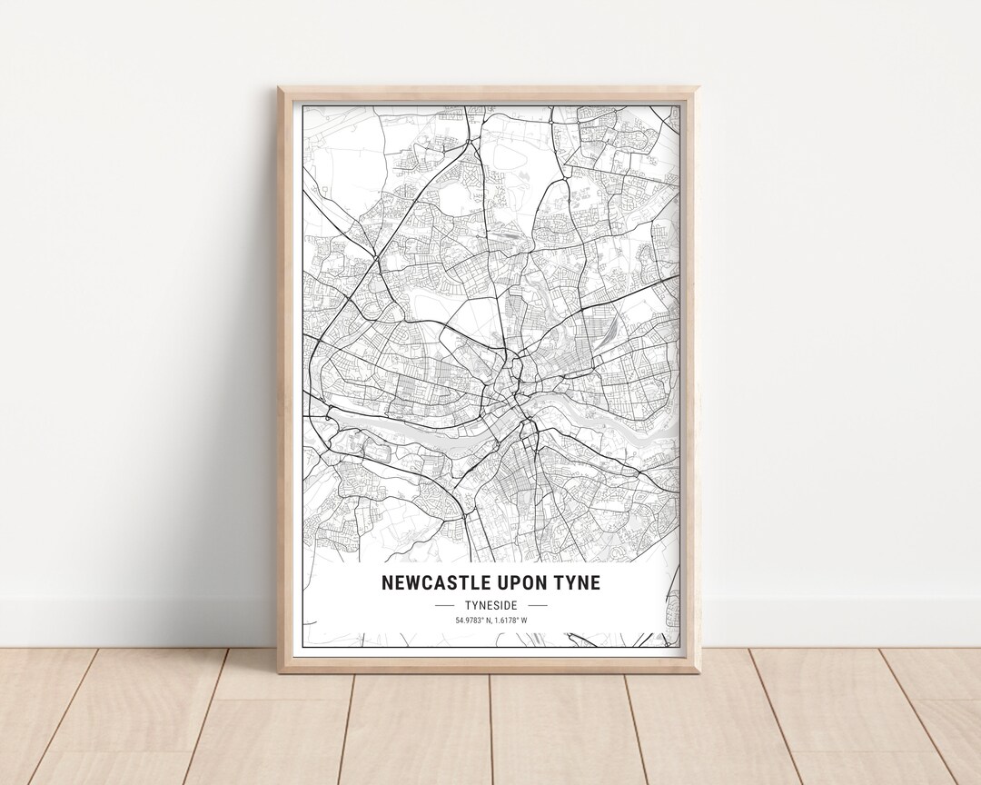 Map of Newcastle Artwork | Print | Poster | Newcastle Upon Tyne ...