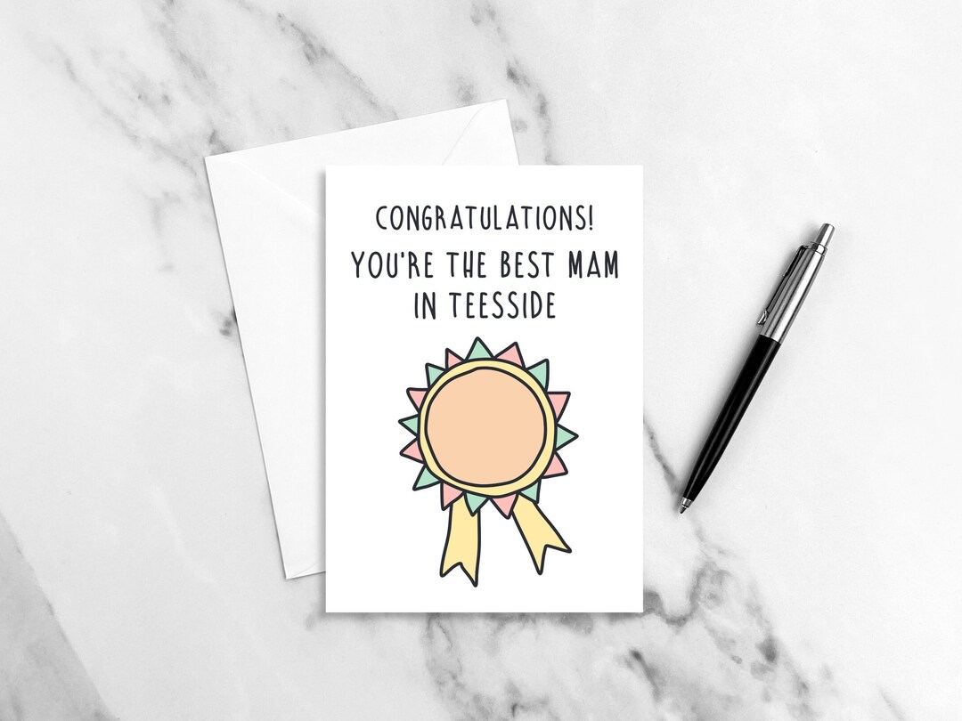 Best Mam in Teesside Card Birthday Card Mothers Day Card Mam North East ...