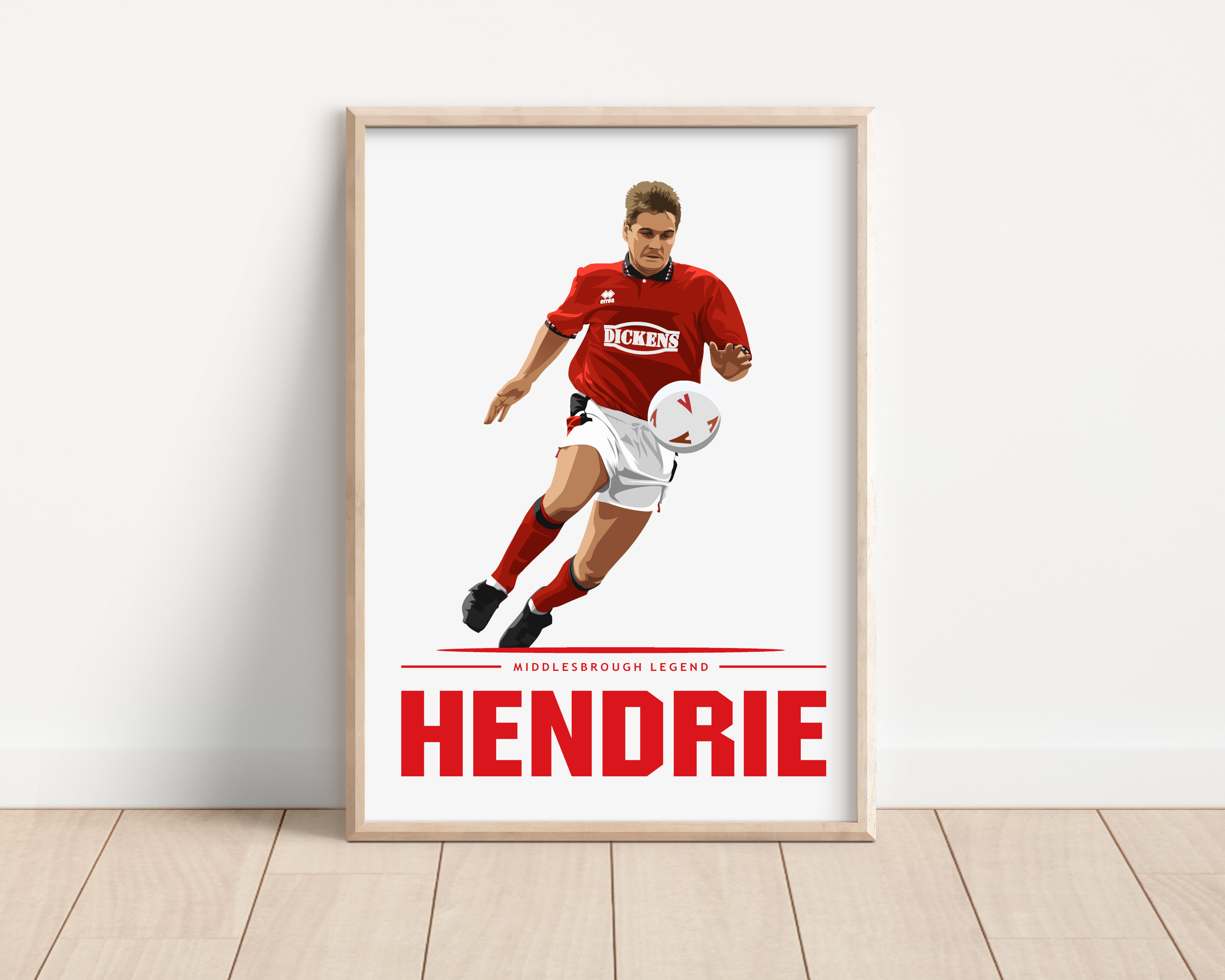 John Hendrie Middlesbrough Legend Artwork Print / Middlesbrough / Boro ...