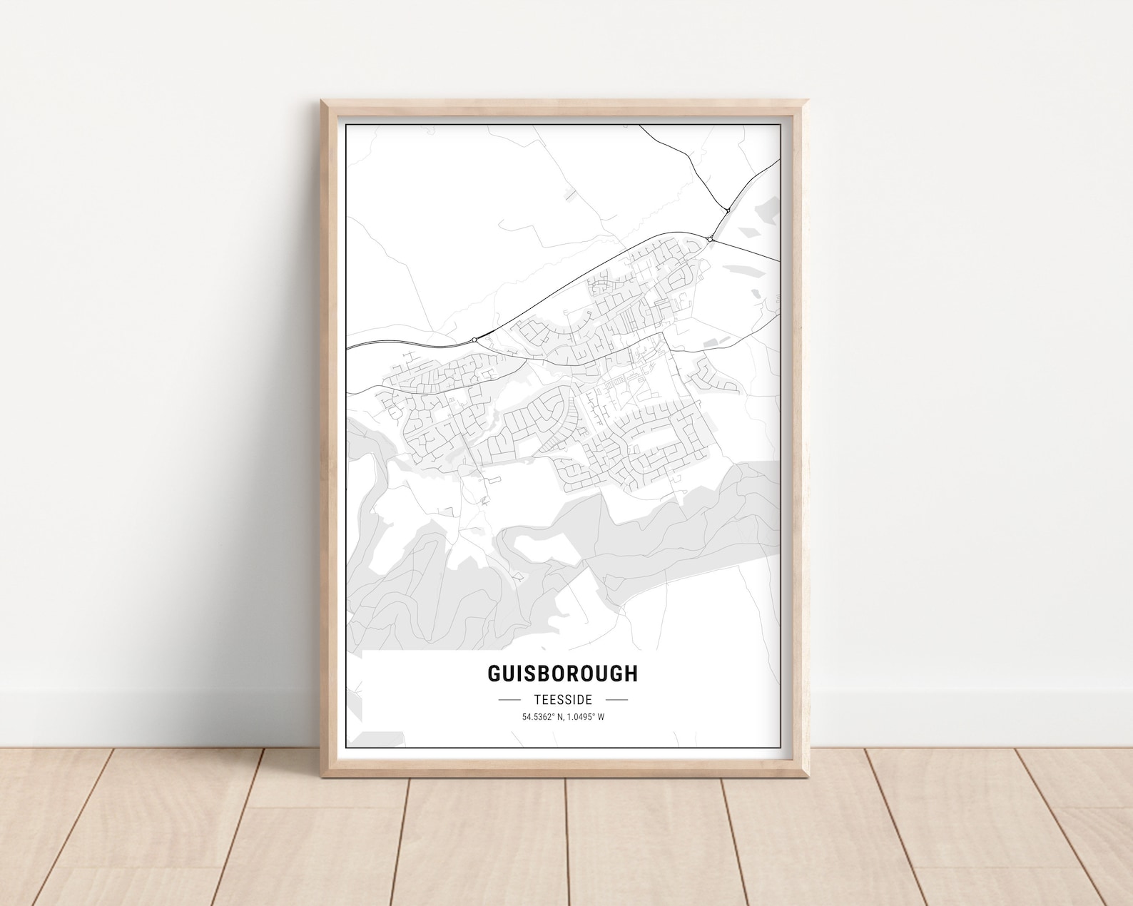 Map of Guisborough Artwork Print Poster Guisborough Town - Etsy
