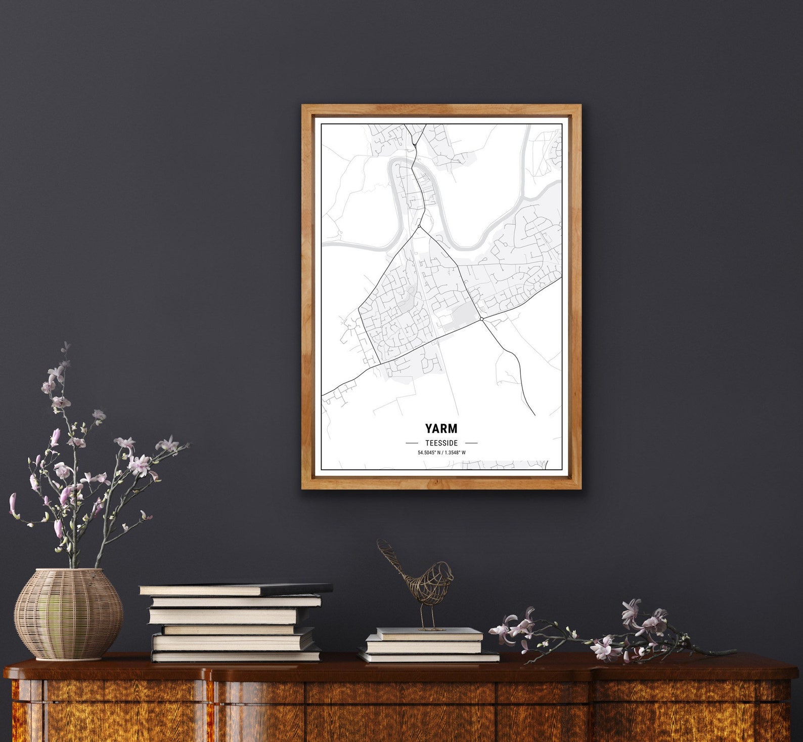 Map of Yarm Artwork Print Poster Teesside North | Etsy