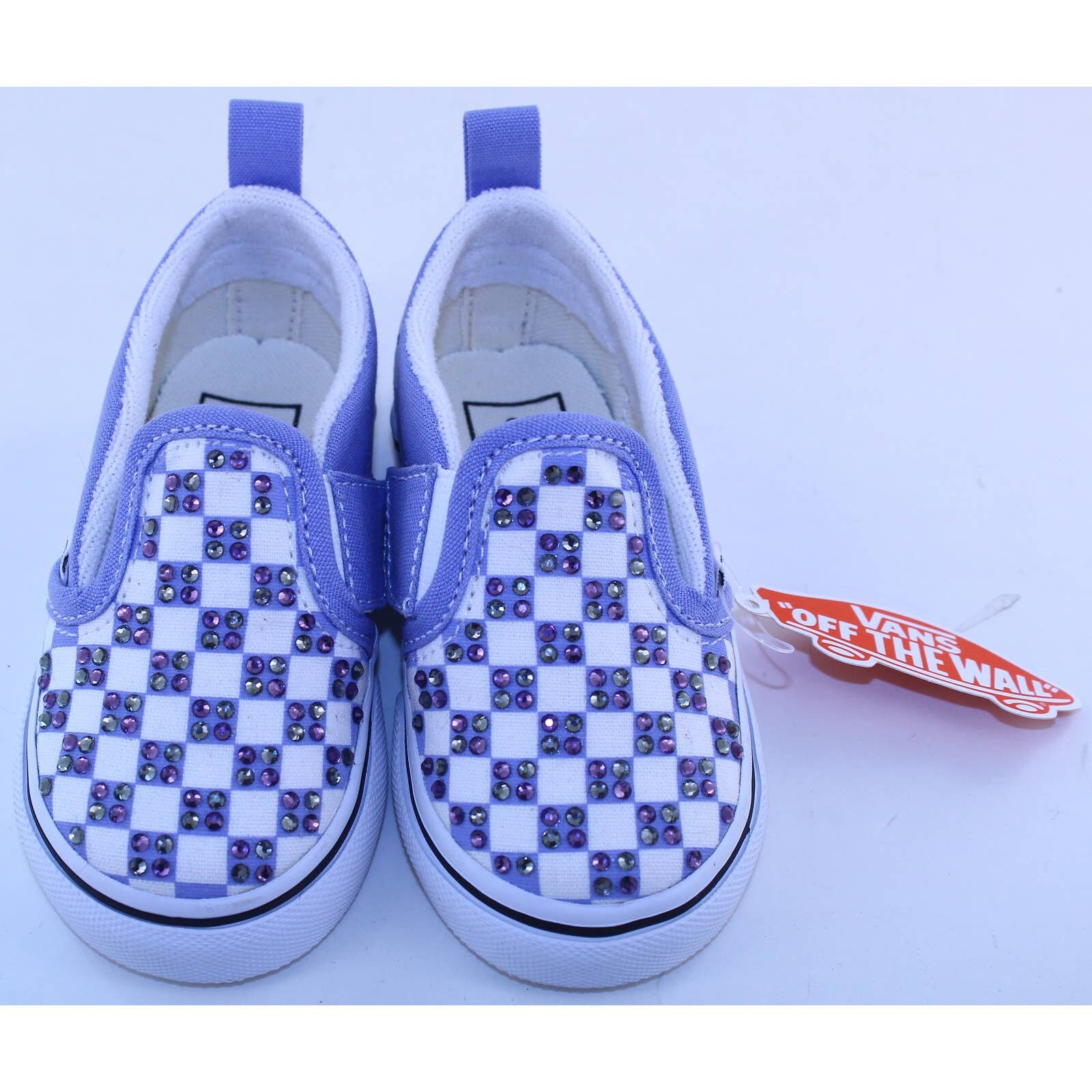 Vans Checkerboard Classic Slip-on V Pale Iris / True White Tanzanite ...