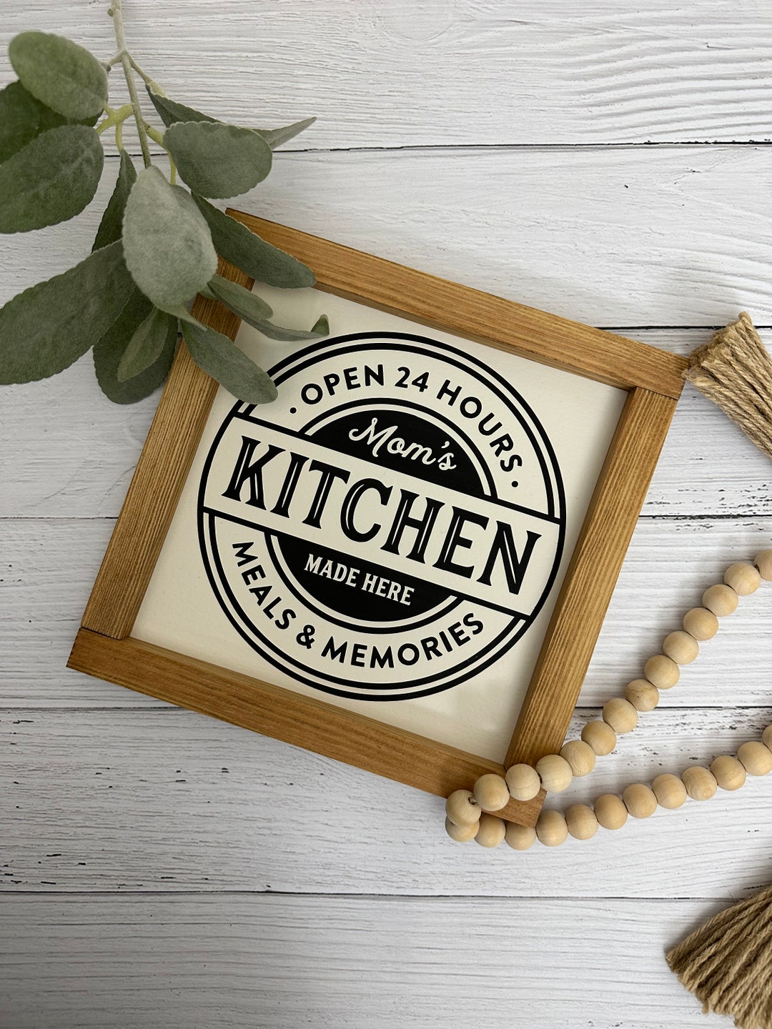 Mom's Kitchen Open 24 Hours Wooden Picture Shield Image Decoration ...