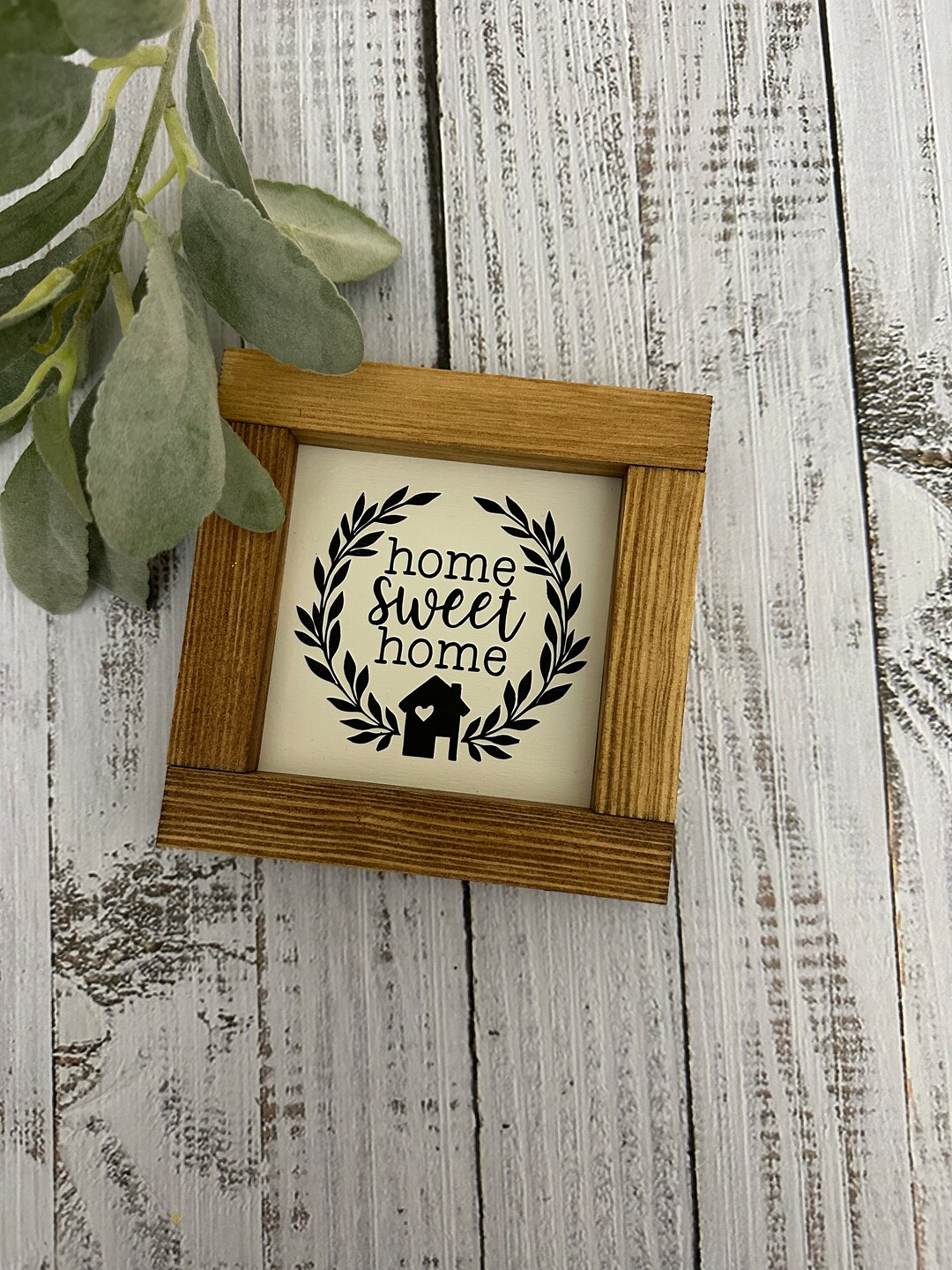 Home Sweet Home Mini Image Cake Stand Decoration Wooden Picture Shield ...