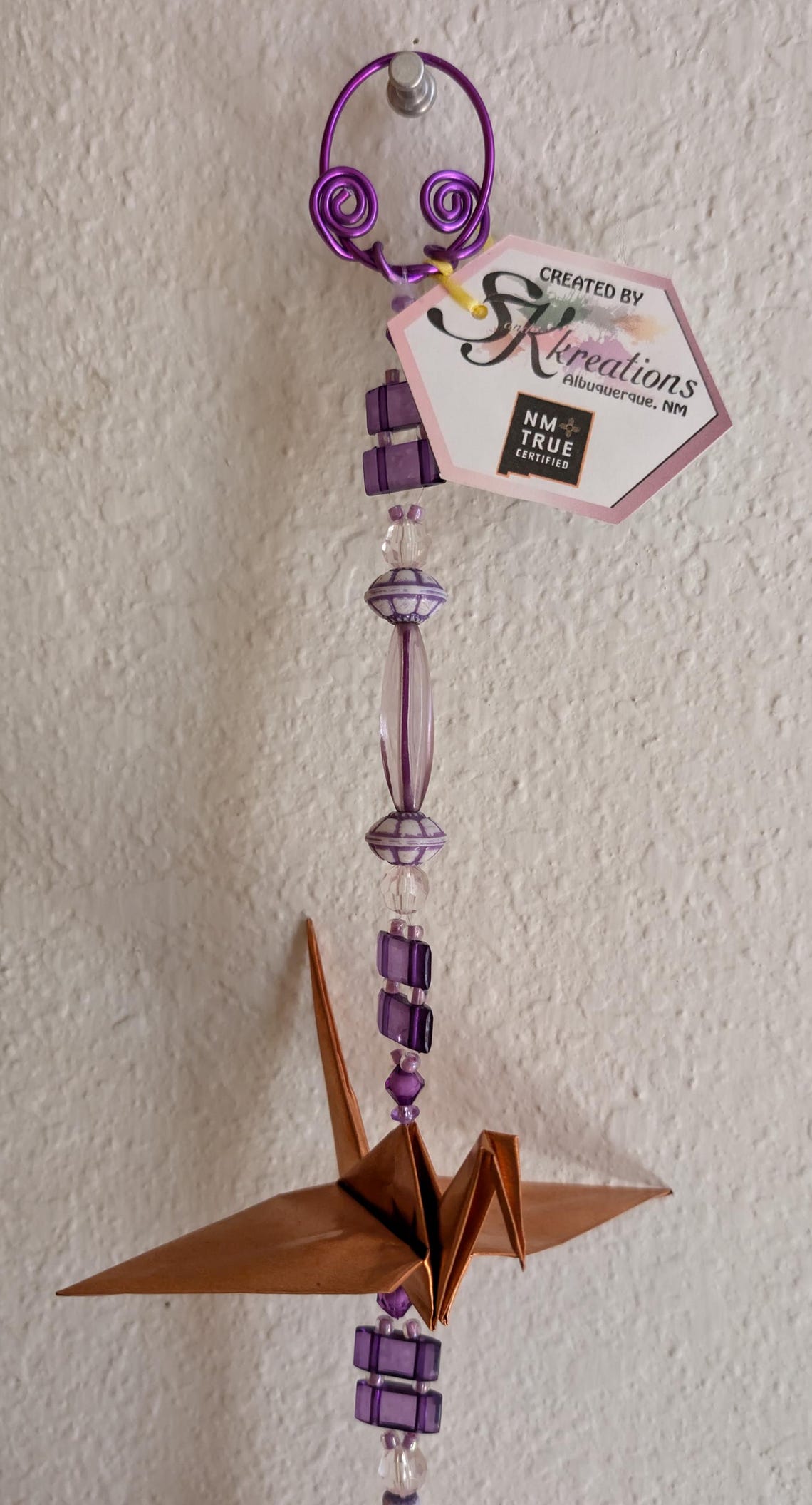 Pure Copper Origami, Triple Crane ,mobile, Indoor, Unique Origami - Etsy