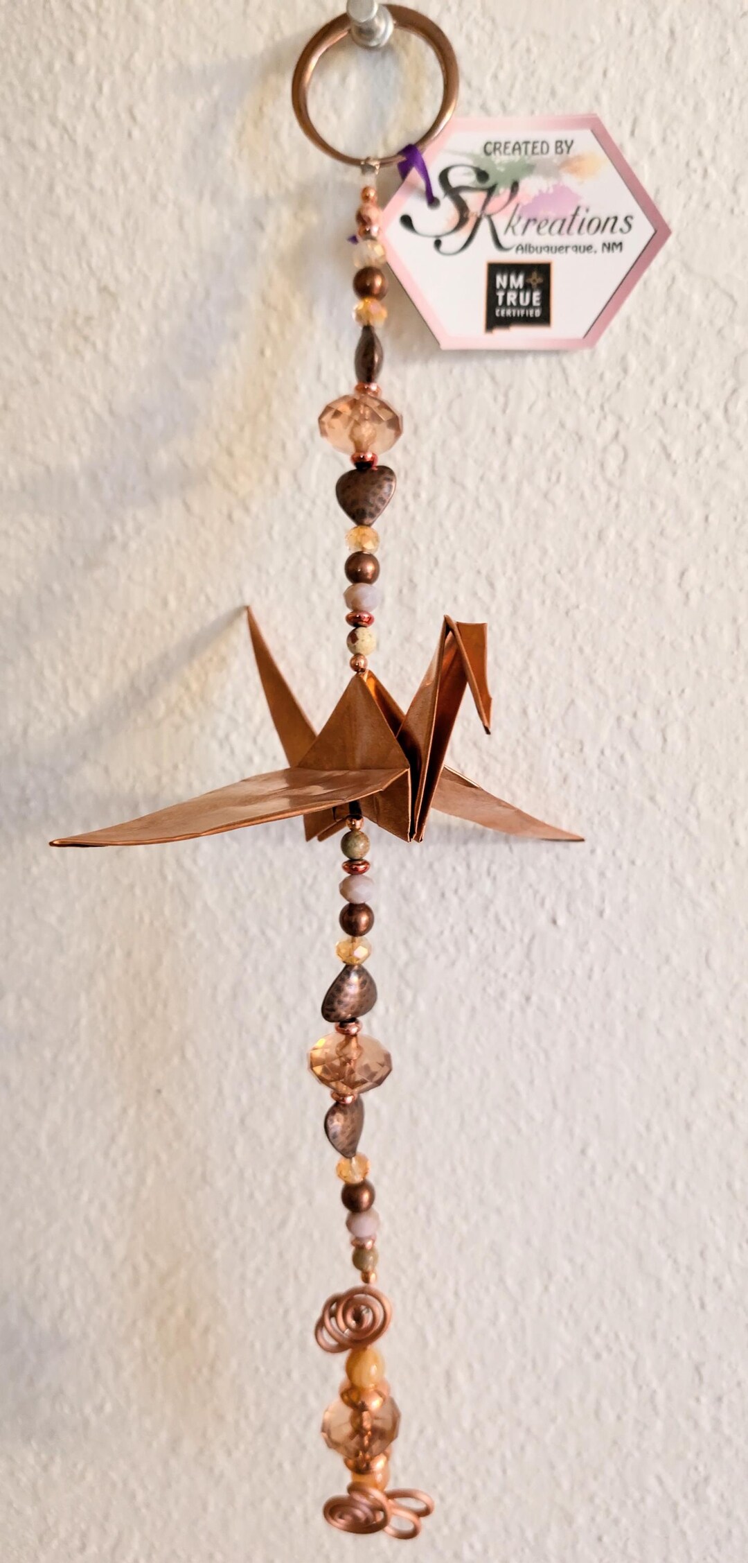 A Pure Copper Origami Crane Hanging Made for Indoor. A One-of-a-kind ...