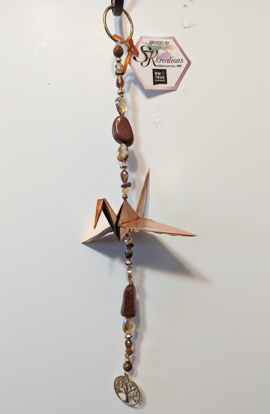 Pure Copper Origami, Single Crane, Mobile, Indoor, Unique Origami - Etsy
