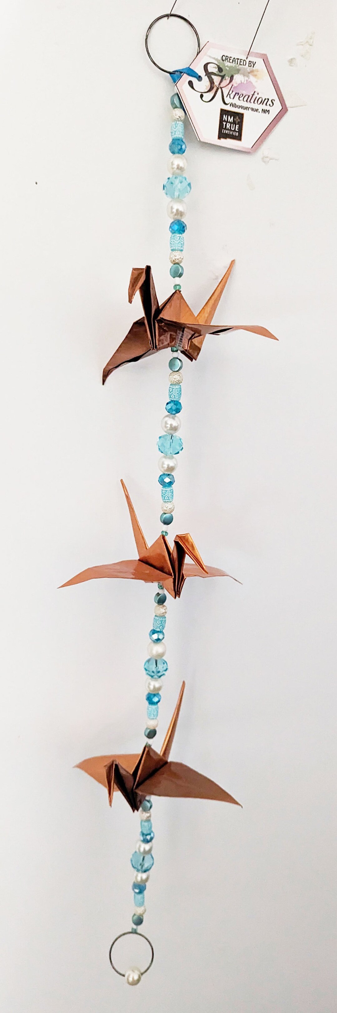 Pure Copper Origami, Triple Crane ,mobile, Indoor, Unique Origami - Etsy