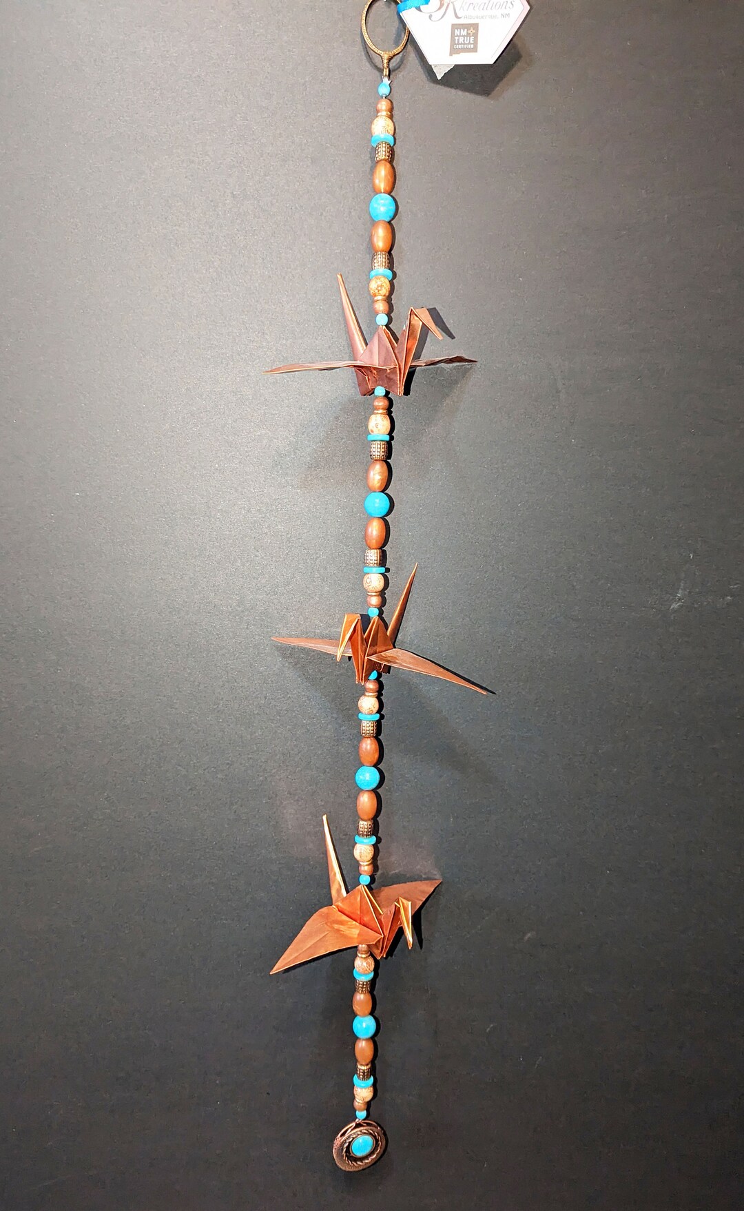 Pure Copper Origami, Triple Crane ,mobile, Indoor, Unique Origami - Etsy