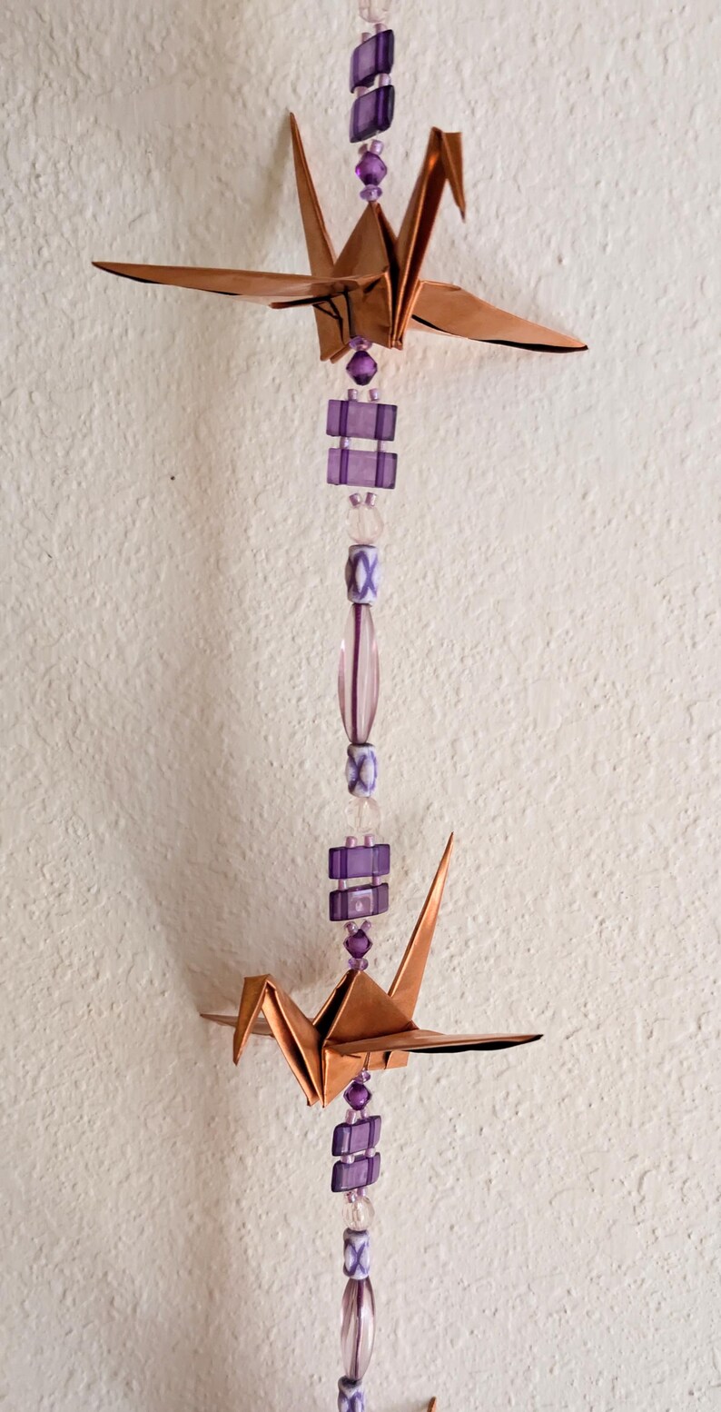Pure Copper Origami, Triple Crane ,mobile, Indoor, Unique Origami - Etsy