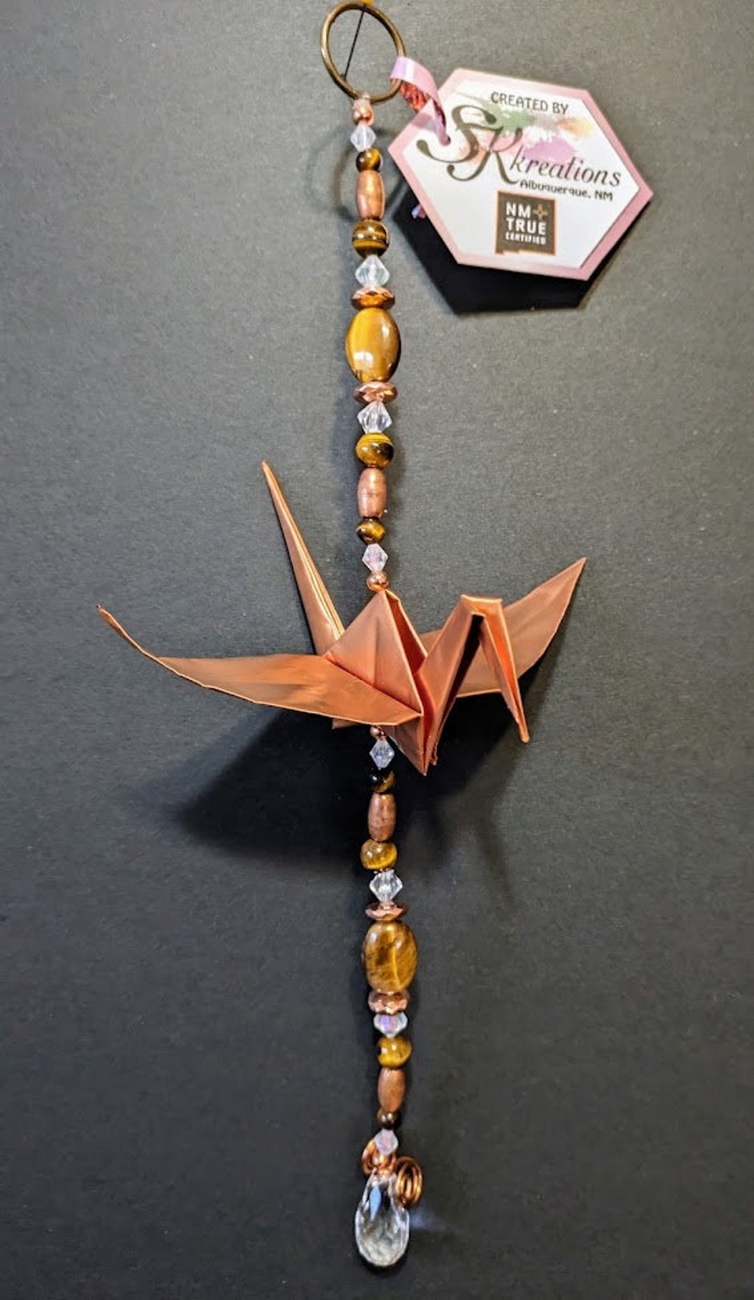 A Pure Copper Origami Crane Hanging Made for Indoor Use. A Unique ...