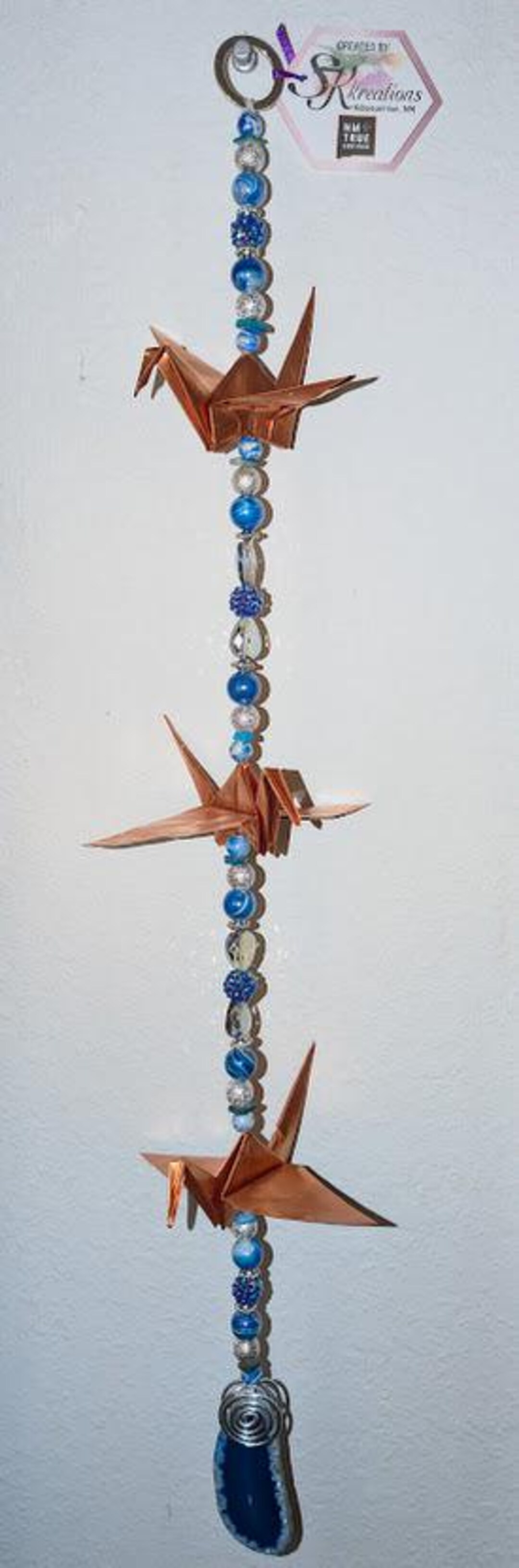 Pure Copper Origami, Triple Crane, Mobile, Indoor, Unique Origami - Etsy