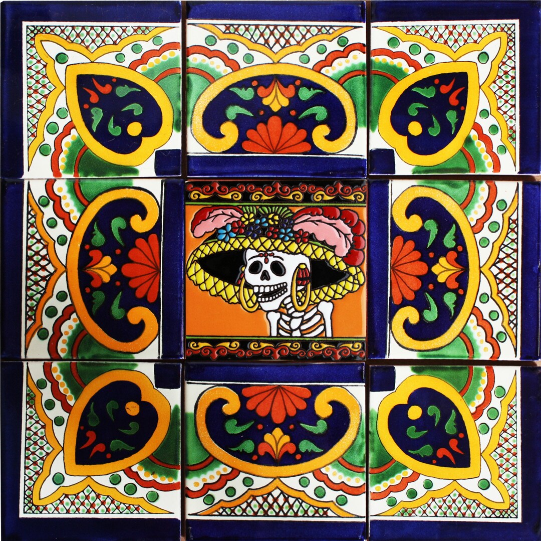 Talamex Pola Mexican Tile Set Backsplash Mural - Etsy