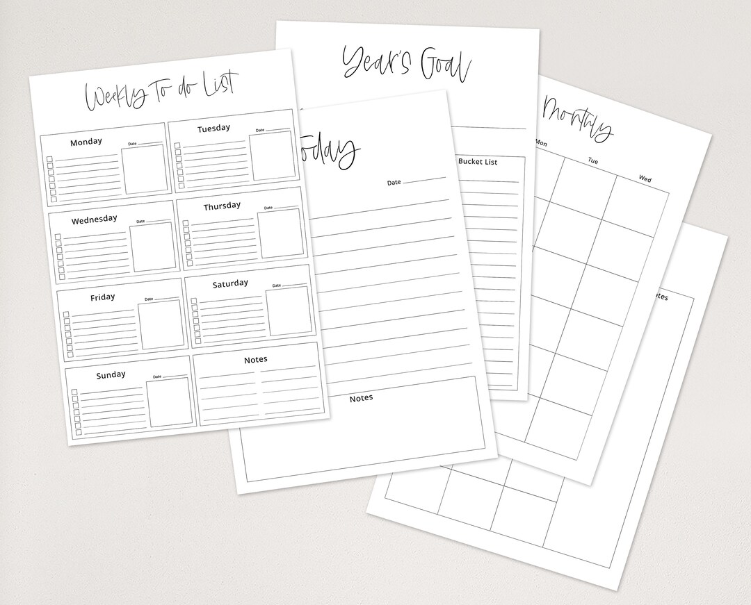 2024 Planner Kit: A4 and Letter Size Inserts, Downloadable To-do Lists ...