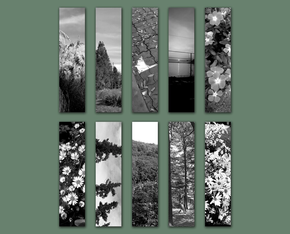 10 Monochrome Printable Bookmarks, Scenery Bookmark, Pdf Bookmarks ...