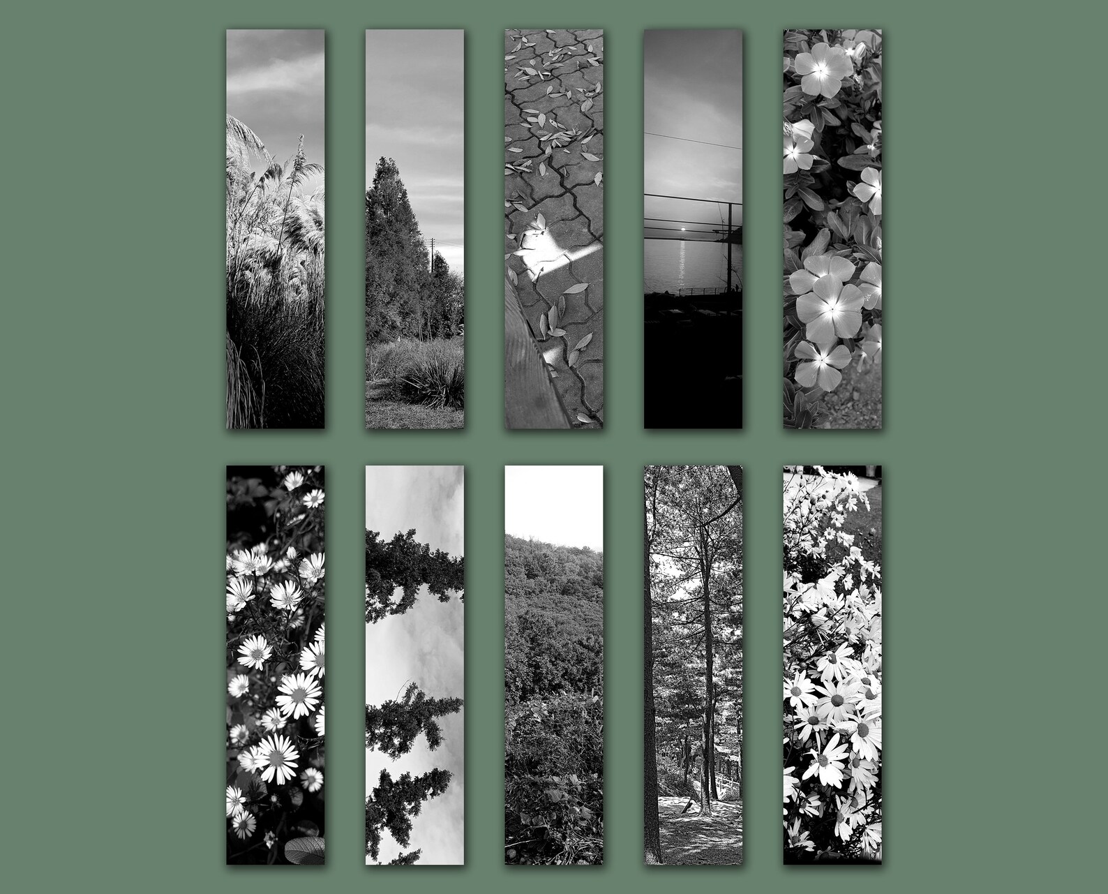 10 Monochrome Printable Bookmarks, Scenery Bookmark, Pdf Bookmarks ...